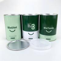 China Custom powder food packaging round tube cylindrical box paper foil jar penny lever lid food grade paper jar for sale