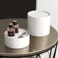 China A custom-designed luxury textured leather cylindrical box, an eco-friendly 6ml fragrance packaging set including a paper tube. for sale