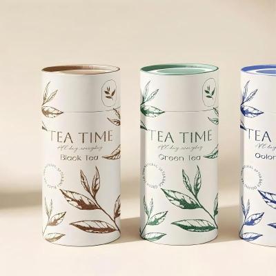 China Luxury round cardboard food container tube box, suitable for tea packaging for sale