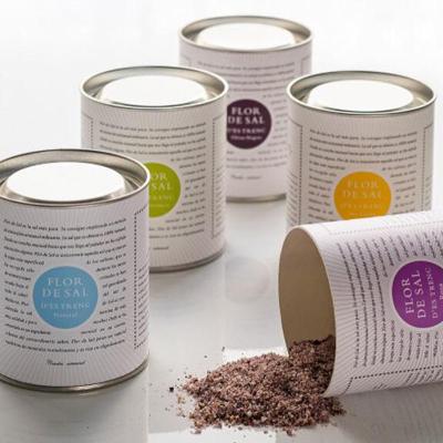 China Food-grade round tin box packaging; used for bath salt and spice boxes; kraft paper cylindrical tubes for sale