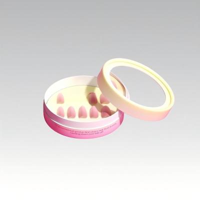China Custom transparent window false nail gift paper tube round empty beauty product packaging tube for sale