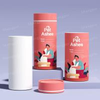 China Pet cremation urn, funeral keepsake cylindrical packaging box, biodegradable paper tube for sale