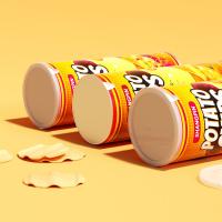 China High-quality cardboard snack chip and biscuit packaging tube with food-grade easy-tear lid for sale