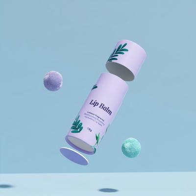 China Recyclable and environmentally friendly cylindrical push-pull lip balm tube, paper lip balm tube packaging. for sale