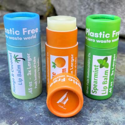 China Biodegradable lip balm tube, brown kraft paper, solid perfume pusher, food packaging, cosmetic packaging, craft paper for sale