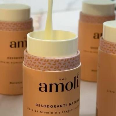 China Solid container rotating paper tube box push-type lip balm stick packaging for sale
