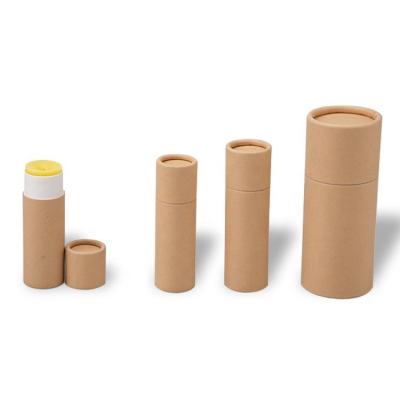 China Reusable kraft paper tube lip balm container, cosmetic deodorant pump dispenser for sale