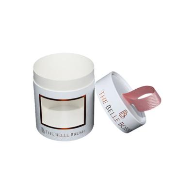 China Customized paper tube packaging, suitable for cosmetics, with a transparent window. for sale