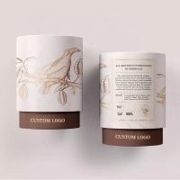 China Custom-made eco-friendly, food-grade kraft paper coffee, tea, and salt bottles, packaged in cylindrical cardboard boxes. for sale