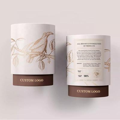 China Custom-made eco-friendly, food-grade kraft paper coffee, tea, and salt bottles, packaged in cylindrical cardboard boxes. for sale