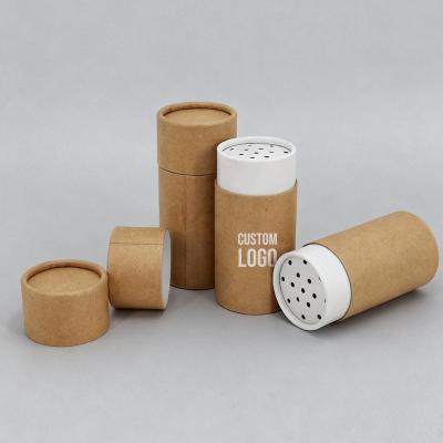 China Food-grade cylindrical powder sieve, spice powder paper can/box, kraft paper shaker packaging for sale