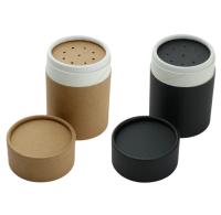 China Eco-friendly cardboard powder container, cylindrical, with a swing-top lid, suitable for spices, sea salt and other food products. for sale