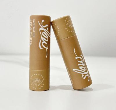 China Eco-friendly round deodorizing paper tube cosmetic packaging box lip balm kraft paper cylindrical tube for sale