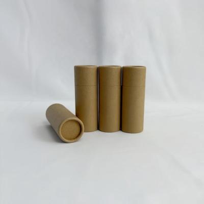 China 100% Biodegradable  Push up Lip Balm Tube Customized Deodorant Container Natural Kraft Cardboard Paper Tube for sale
