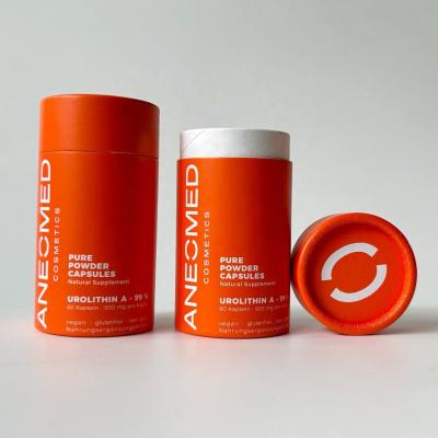 China Biodegradable orange essential oil bottle packaging tubes, cardboard perfume and cosmetic paper tubes, custom tea paper tubes for sale
