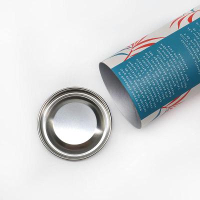 China Wholesale cardboard tea and coffee cans/tubes, food packaging, with aluminum metal lids. Custom designs available. for sale
