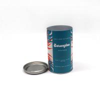 China Wholesale cardboard tea and coffee cans/tubes, food packaging, with aluminum metal lids. Custom designs available. for sale