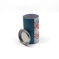 China Wholesale cardboard tea and coffee cans/tubes, food packaging, with aluminum metal lids. Custom designs available. for sale