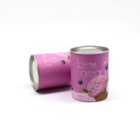 China OEM printed, exquisitely customized color kraft paper ice cream tube containers with metal lids, food-grade packaging. for sale