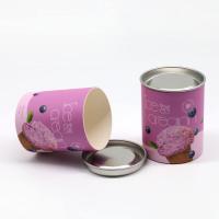 China OEM printed, exquisitely customized color kraft paper ice cream tube containers with metal lids, food-grade packaging. for sale