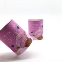 China OEM printed, exquisitely customized color kraft paper ice cream tube containers with metal lids, food-grade packaging. for sale