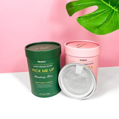 China Custom Printed Paper Can with Peelable Lid for Powder Packaging for sale