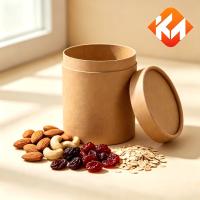 China Eco Friendly Biodegradable Paper Can With Lid For Dry Fruit Snack Storage for sale