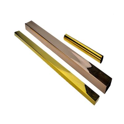 China Gold Mirror Satin Finish 201 Stainless Steel Square Tube 10mm Outdoor Stair Railings for sale