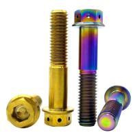 China Drilled Flange Hex Head Anodized Titanium Bolts M128 for sale