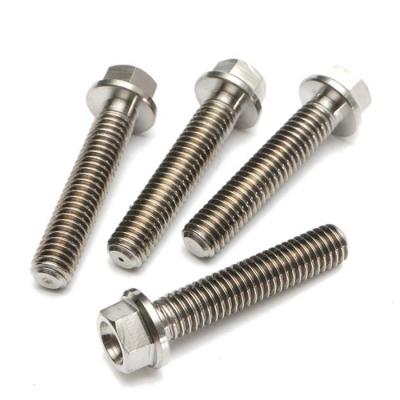 China ISO M8x40 Hex Head Flanged Titanium Screws GR5 for sale
