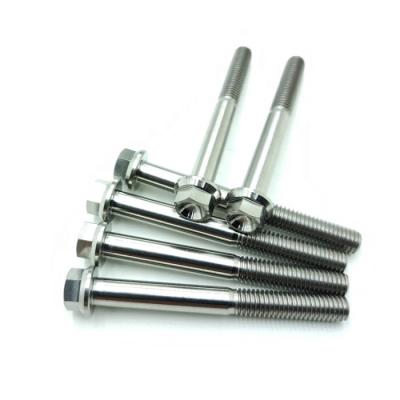 China M6 x 25 Gold Hex Flange Head Titanium Bolts with Hole DIN Standard for sale