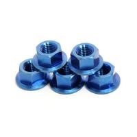 China Anodizing M10x1.25 Sprocket Titanium Flange Nuts for sale