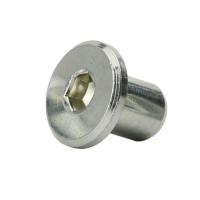 China Steel Nickel Plated Flat Head Hex Socket Barrel Nut M3 to M12 12.7mm Furniture Connector for sale
