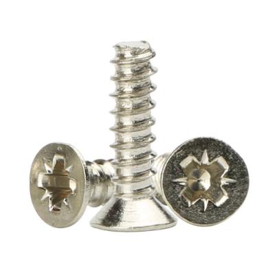 China Steel Machine Thread Flat Csk Head Pozidrive Screw M4x50 Nickel 50mm Screws Pozi for sale