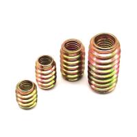 China M6 M8 M10 Yellow Zinc Plated Steel Hex Socket Insert Nuts for Wood Furniture DIN Standard for sale