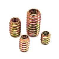 China M6 M8 M10 Yellow Zinc Plated Steel Hex Socket Insert Nuts for Wood Furniture DIN Standard for sale