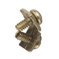 China DIN Gold Plated M3.5 * 10 Pan Head Combination Screw With Square Washer for sale