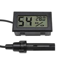 China Mini Probe Digital LCD Thermometer Hygrometer Humidity Temperature Meter Indoor Display Black for sale