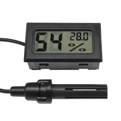 China Mini Probe Digital LCD Thermometer Hygrometer Humidity Temperature Meter Indoor Display Black for sale