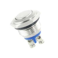China 16mm Stainless Steel Anti Vandal Momentary Push Button Switch 250V 3A NO Raised Top for sale