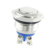 China 16mm Stainless Steel Anti Vandal Momentary Push Button Switch 250V 3A NO Raised Top for sale