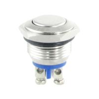 China 16mm Stainless Steel Anti Vandal Momentary Push Button Switch 250V 3A NO Raised Top for sale