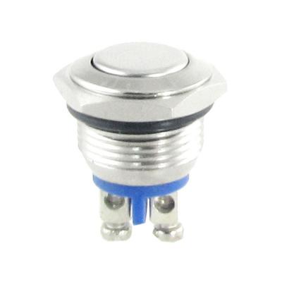 China 16mm Stainless Steel Anti Vandal Momentary Push Button Switch 250V 3A NO Raised Top for sale