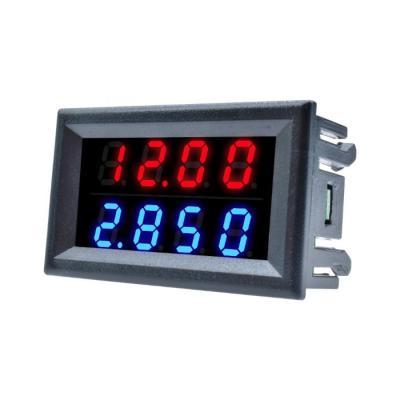 China 0.28 Inch Red Blue LED Dual Display 4 Bit 5 Wires DC 0-200V 10A Voltage Current Meter for sale