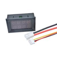 China 0.28 Inch Red Blue LED Dual Display 4 Bit 5 Wires DC 0-200V 10A Voltage Current Meter for sale