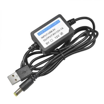 China 5V to 12V USB Boost Converter Cable 1A 2.1x5.5mm DC Power Cable 1m for sale