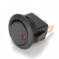 China 12V DC Red LED Round Rocker Toggle Switch ON-OFF SPST 3 Pin 19mm Waterproof for sale