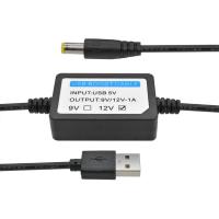 China USB 5V to 9V 12V 1A Power Boost Cable 2.1x5.5mm DC Plug 1.3m Length for sale