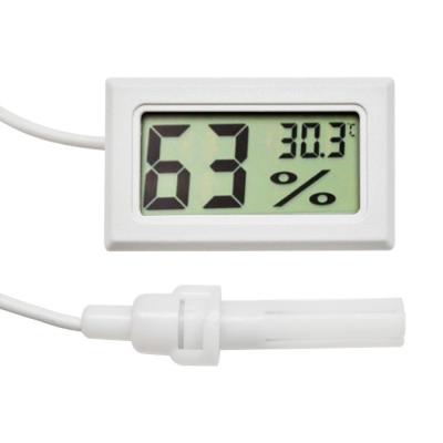 China Professional Mini Probe Digital Lcd Thermometer Hygrometer Humidity Temperature Meter Indoor Display White for sale