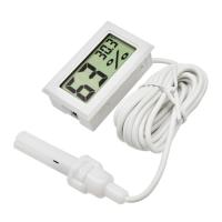 China Professional Mini Probe Digital Lcd Thermometer Hygrometer Humidity Temperature Meter Indoor Display White for sale